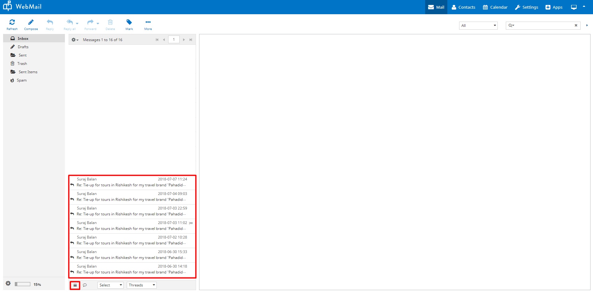 How to change the message display from Threads to List – Email Help Center